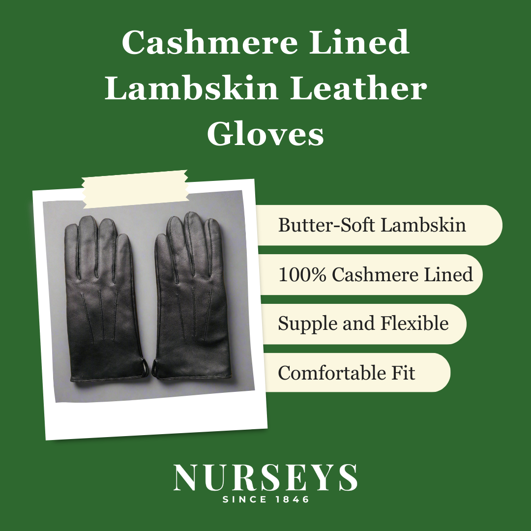 Men's Cashmere Lined Lambskin Leather Gloves | Classic British Style ...